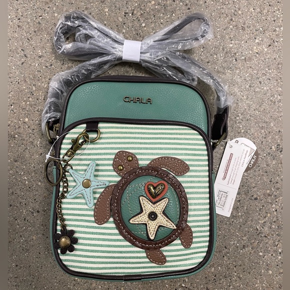Chala | Bags | Nwt Chala Sea Turtle Crossbody Bag Purse Pebbled Leather ...